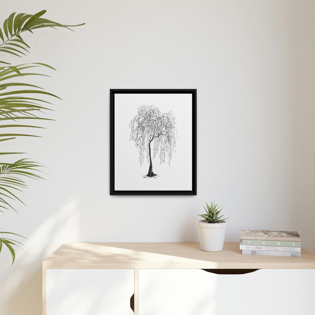 Abstract Weeping Willow Framed Canvas Print Nature-inspired - High ...