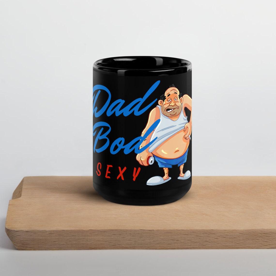 Father's Day Gift Dad Bod Sexy Black Glossy Mug - Etsy