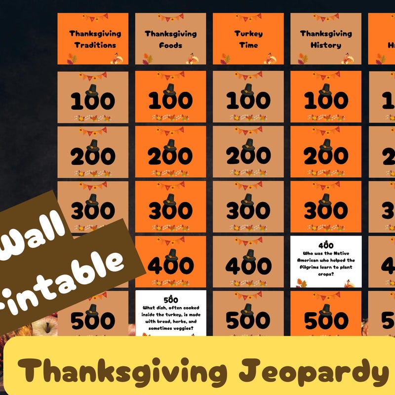 Thanksgiving Jeopardy - Etsy