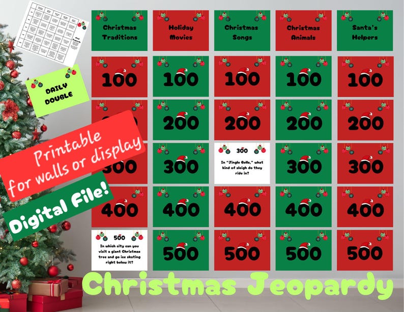 Christmas Jeopardy Game | Holiday Trivia, Family Fun (digital PDF PNG ...