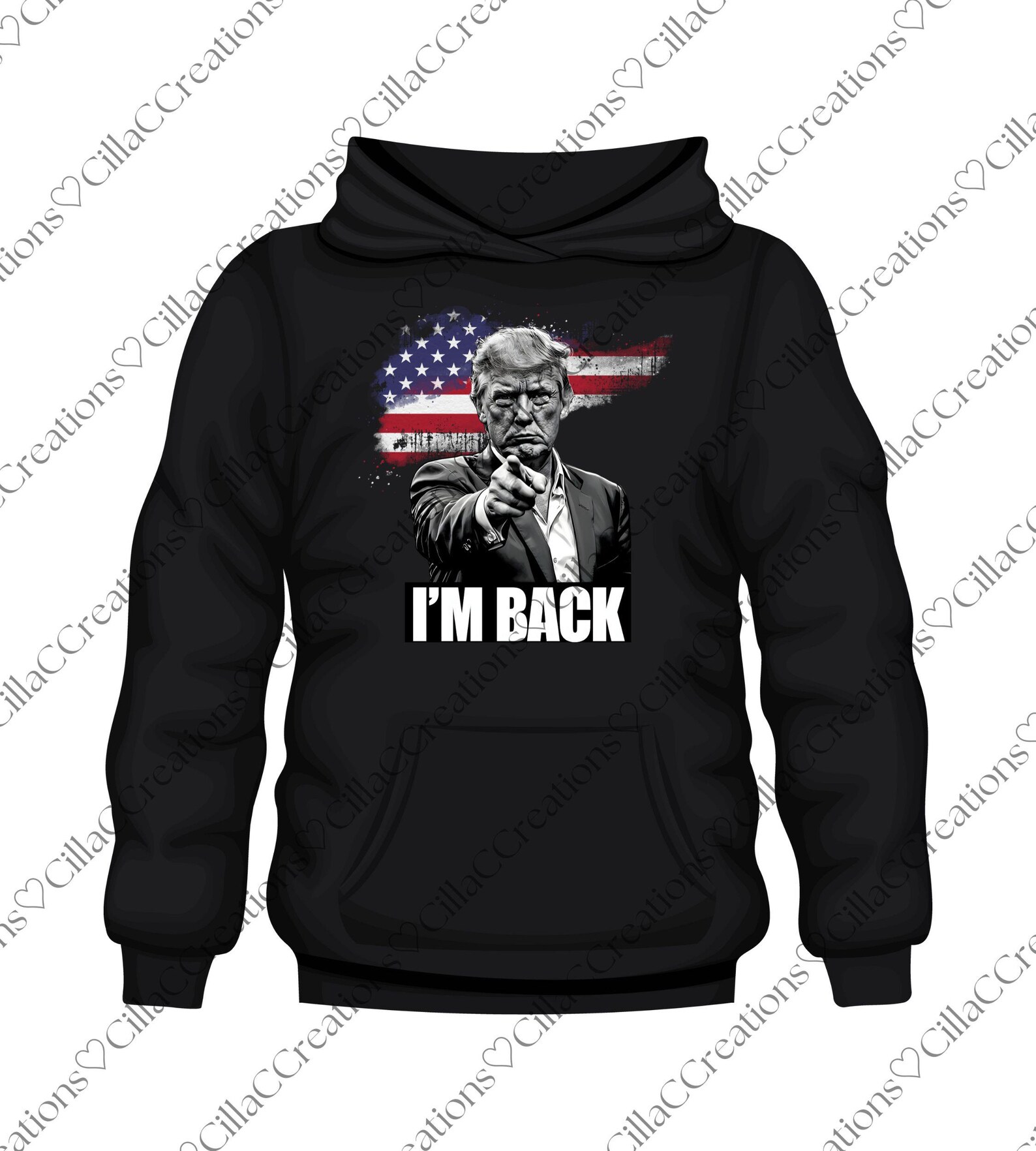 Donald Trump 'i'm Back' Patriotic PNG Graphic (digital Download) - Etsy