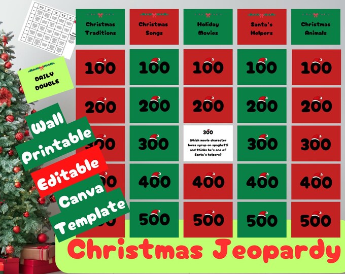 Christmas Jeopardy Game | Editable Canva Template (digital Download) - Etsy