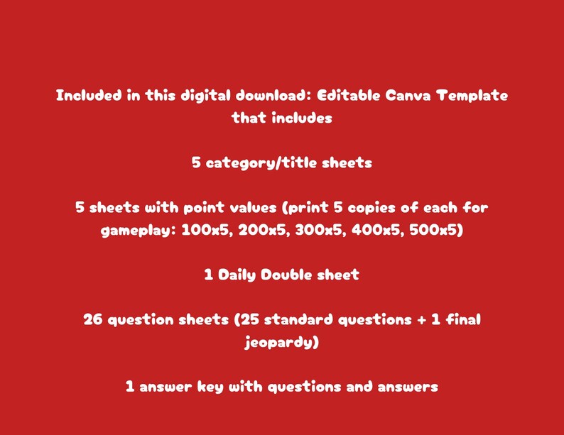 Christmas Jeopardy Game | Editable Canva Template (digital Download) - Etsy