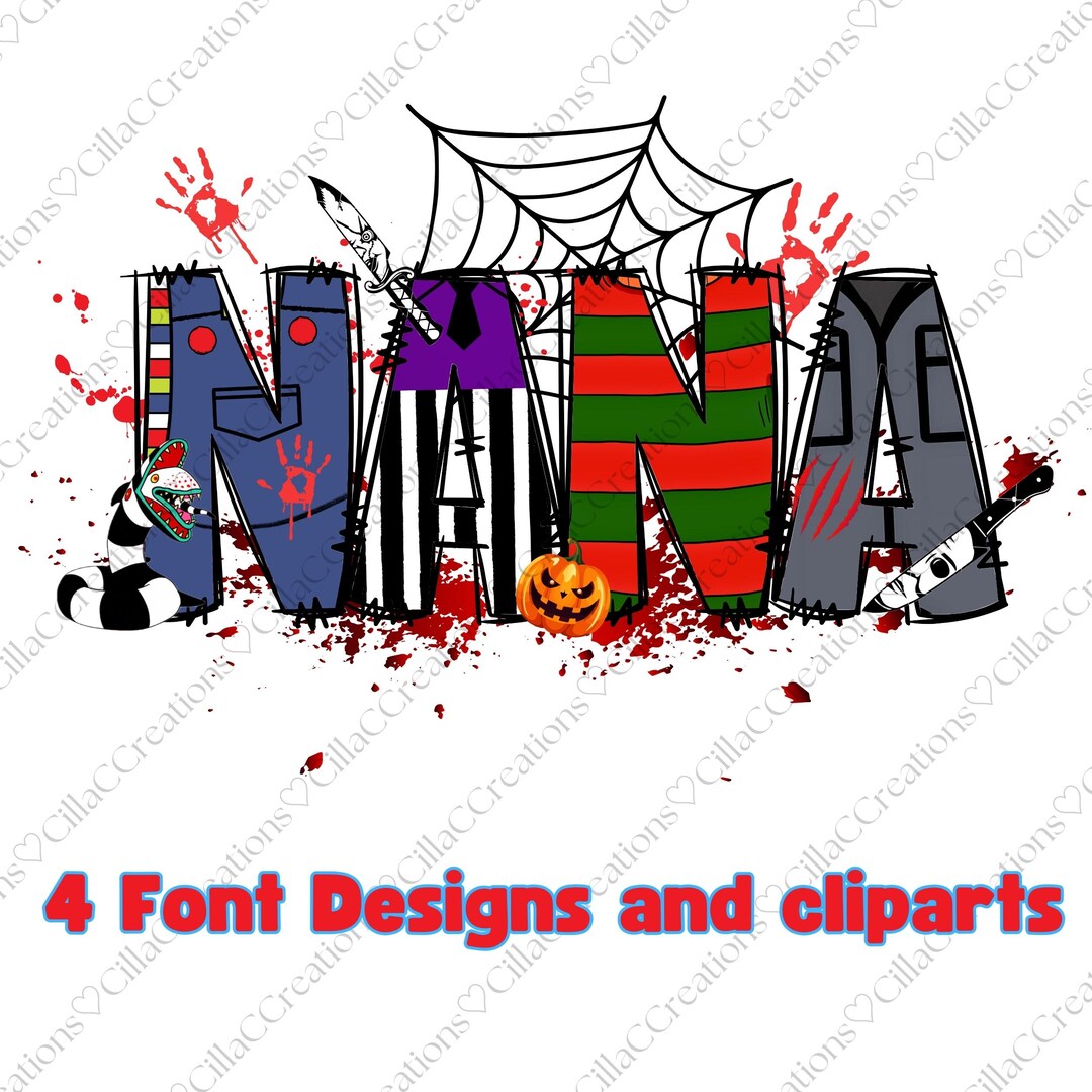 Horrors Halloween 4 Font Graphics and Clipart - Etsy