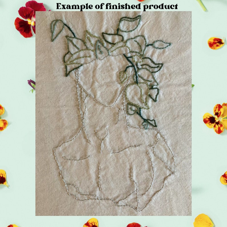 Roman Bust Planter Embroidery Pattern - Roman Statue, Pothos Design ...
