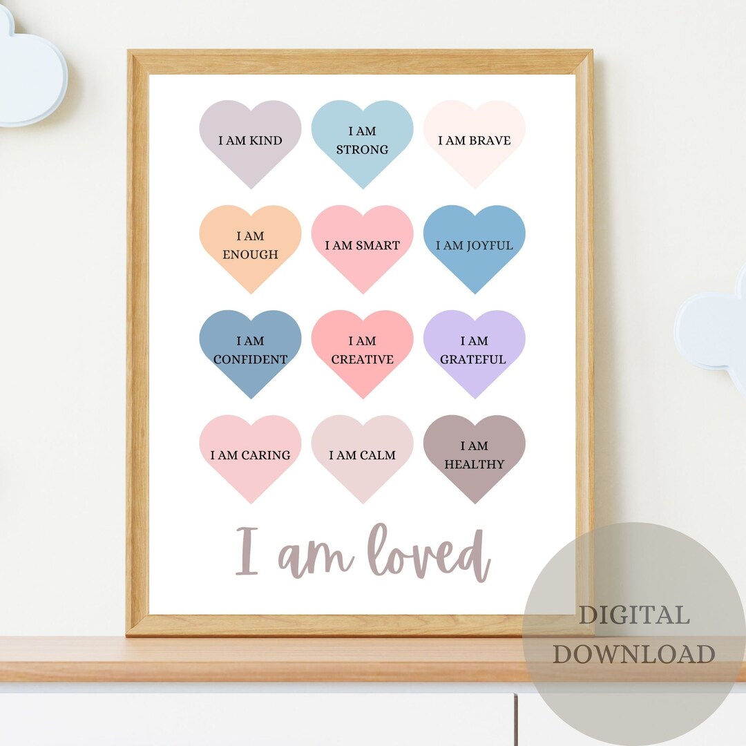 Positive Affirmations for Kids, Meaningful Nursery Posters, I Am ...