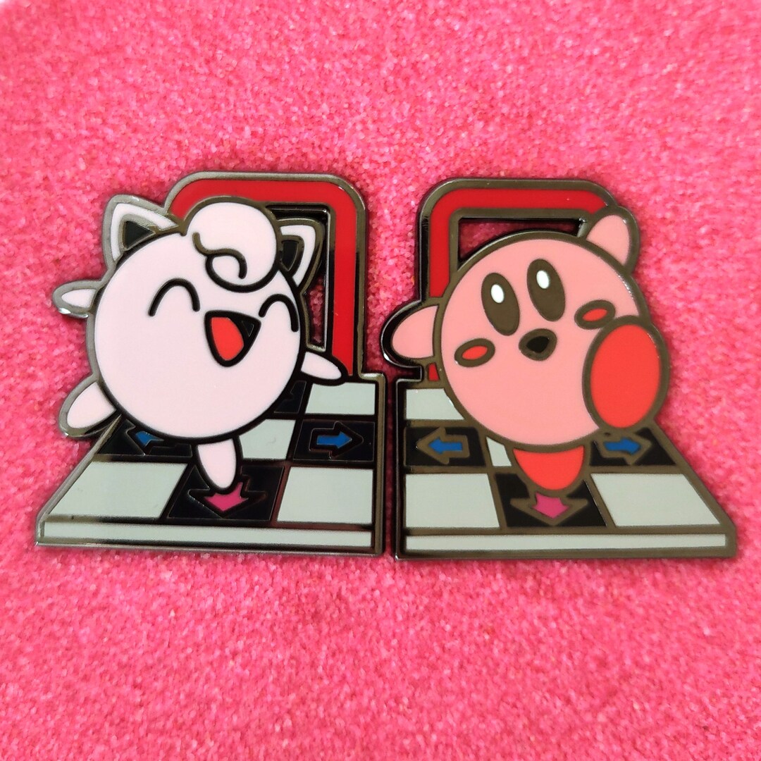 Kirby and Jigglypuff Playing Arcade Dance Revolution DDR Food 1.5 38mm ...