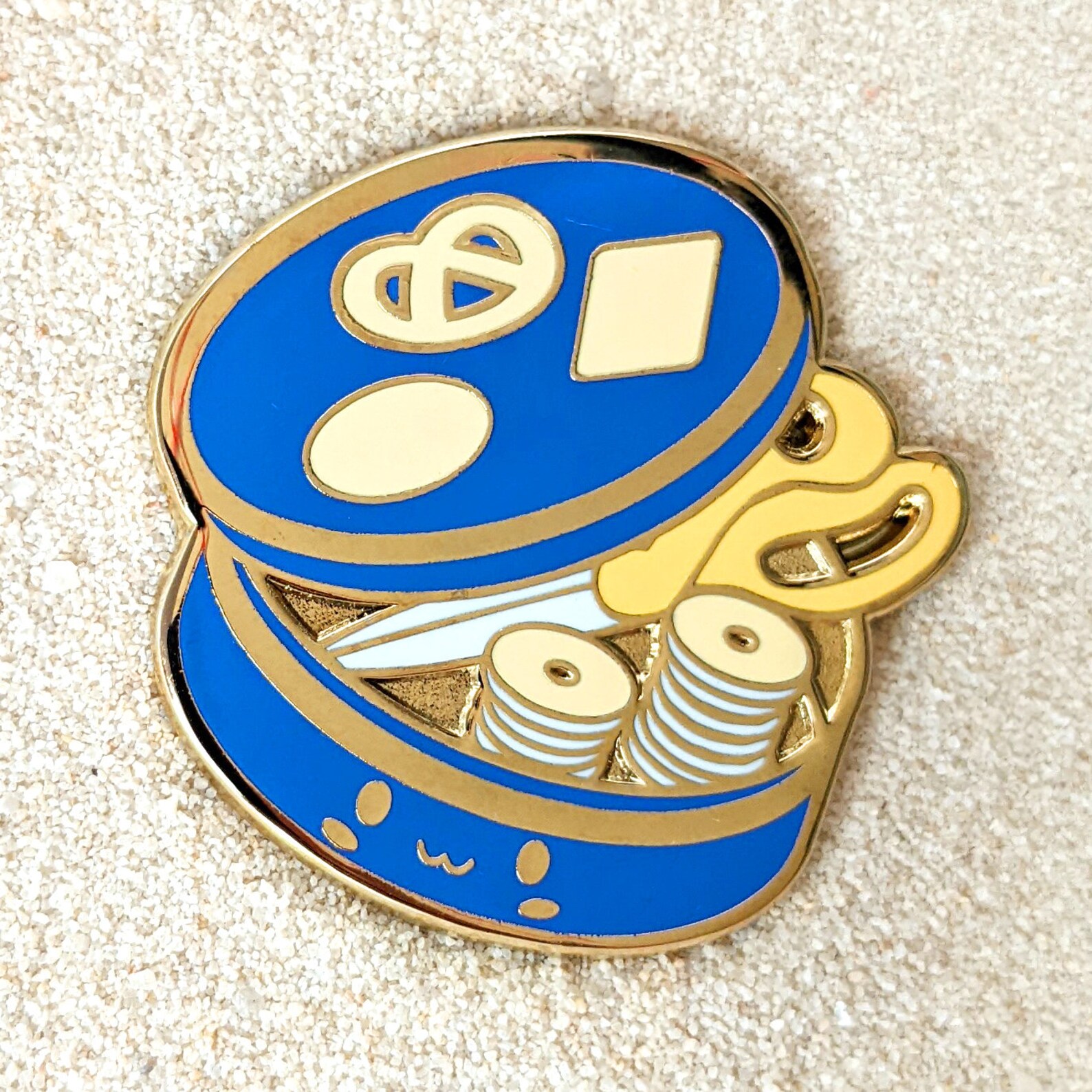 Danish Cookie Tin Sewing Box Food 1.5 38mm Hard Enamel Pin Badge With ...