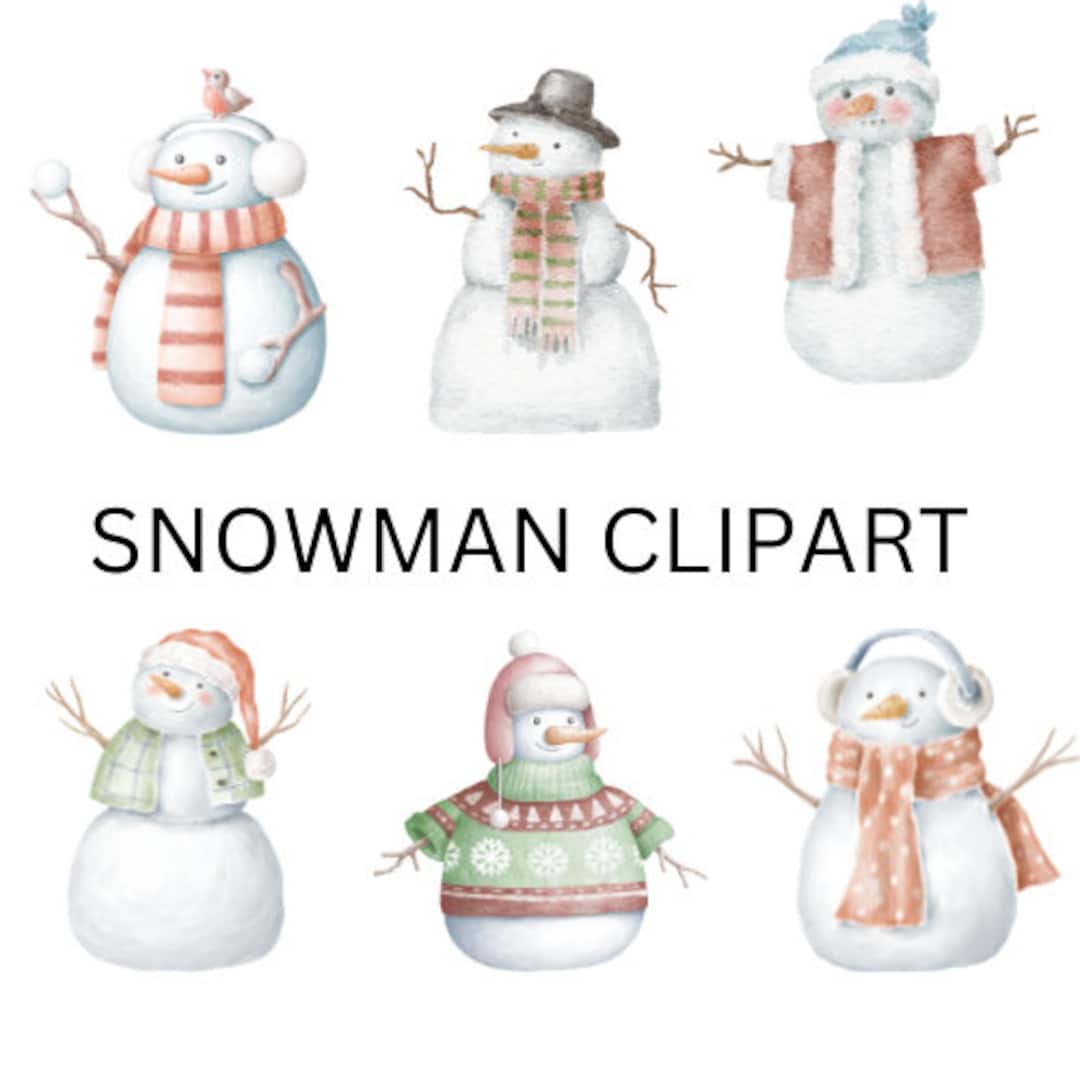Snowman Clipart Christmas Clipart Winter Clipart Snowman - Etsy