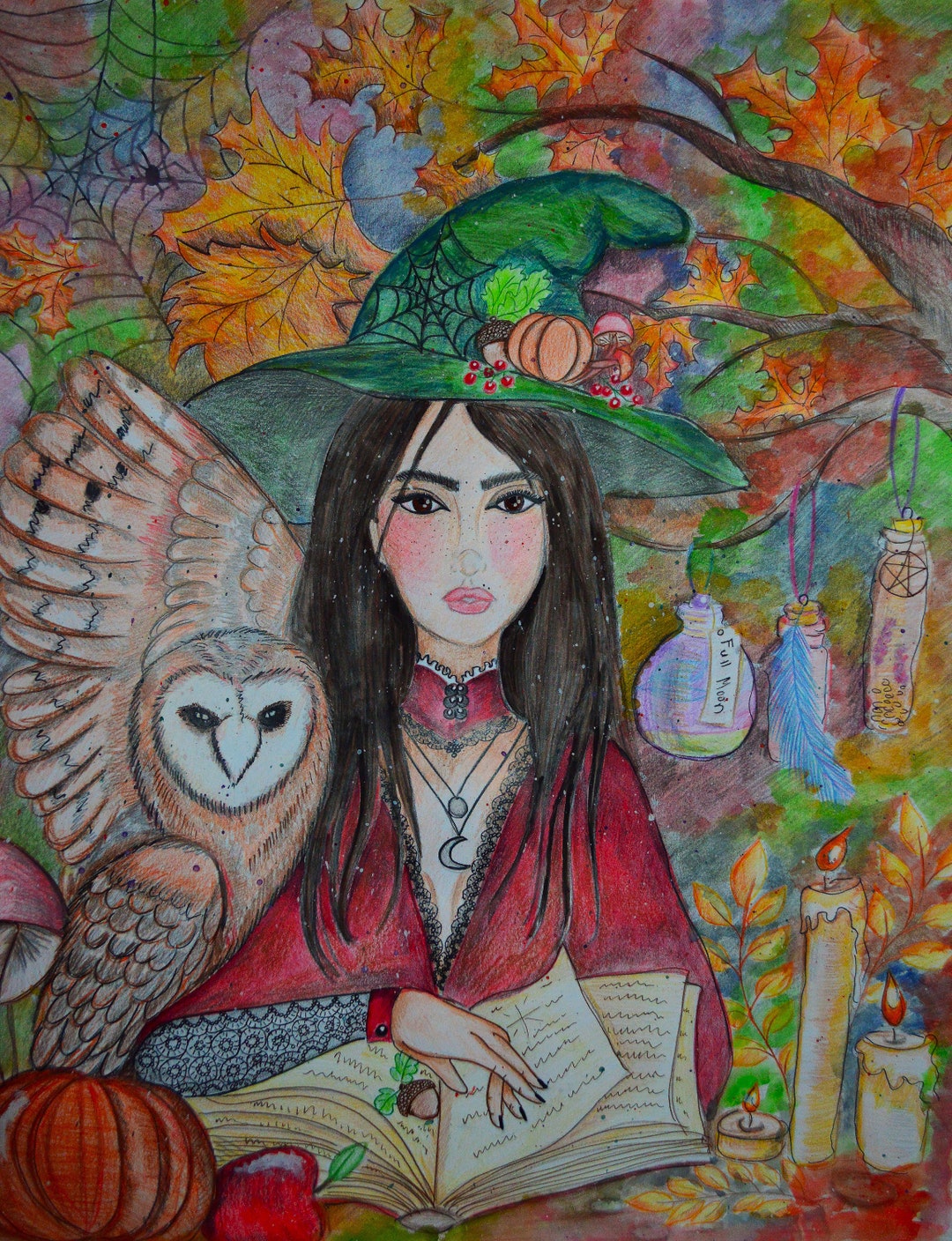 Enigmatic Witch: Enchanting Art Print With Magic - Etsy