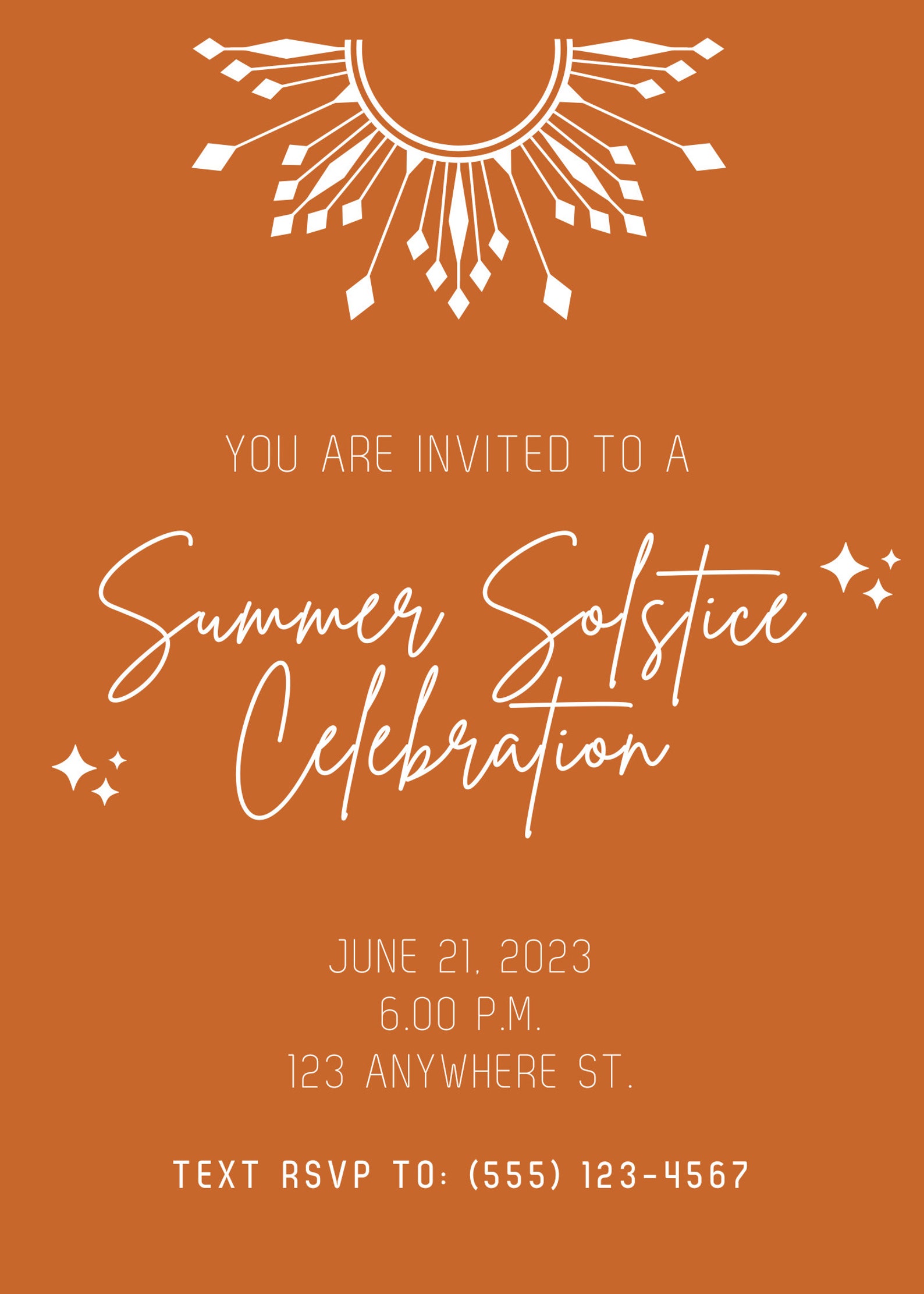 Summer Solstice Party Invitation, Digital Download - Etsy