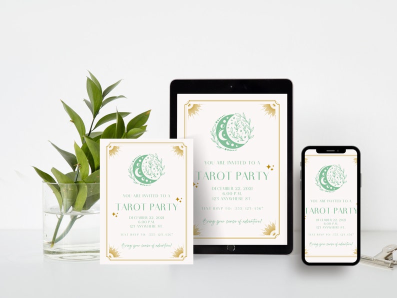 Tarot Party Invitation, Editable, Digital Download - Etsy