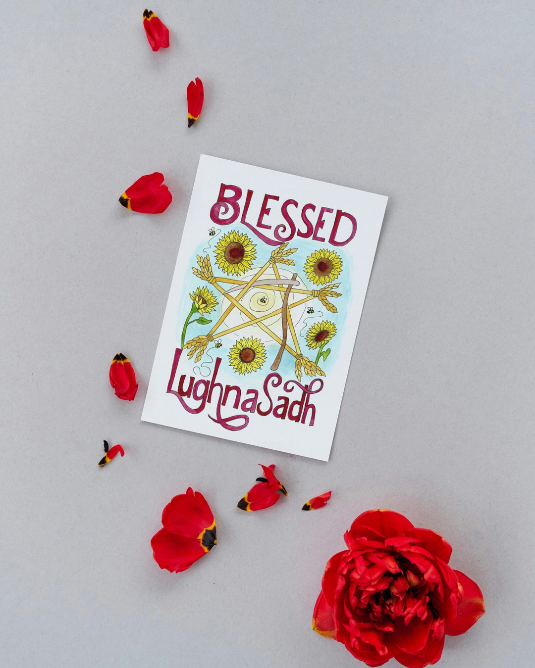 Lughnasadh Lammas Watercolor Art Printable Greeting Card, Digital ...