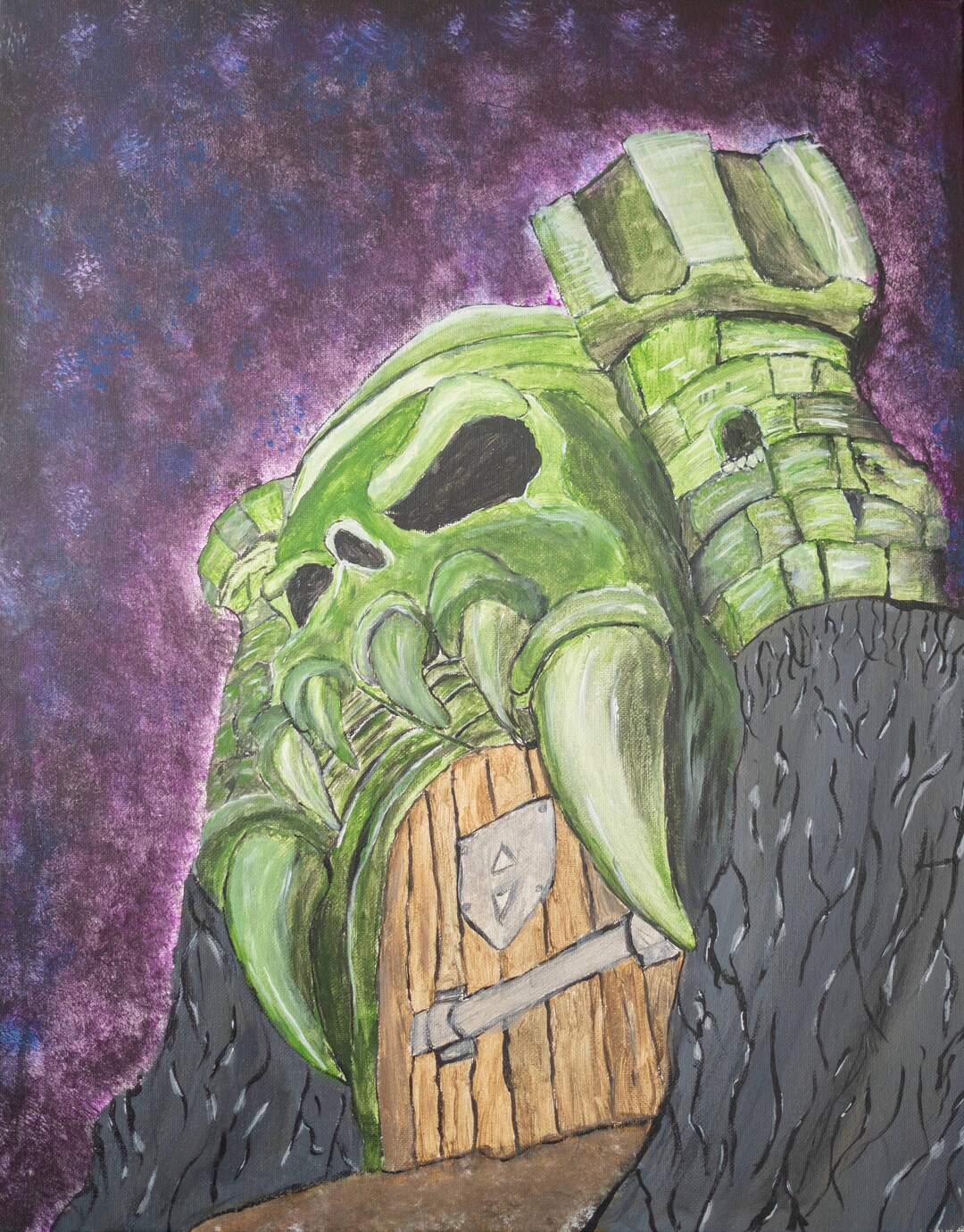 Castle Grayskull Acrylic Painting - 16"x20" Gothic Fantasy Wall Art ...