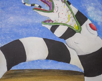 Beetlejuice Inspired Sandworm Art Print- Cool Horror Room Decor, Film ...