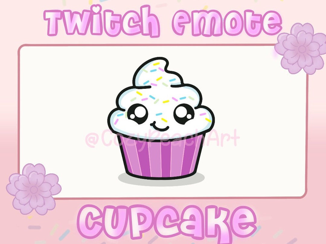 Cupcake Emote Kawaii Streamer Emotes Twitch Emotes Discord Food Emote ...