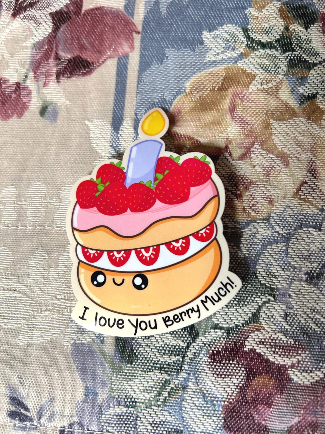 Strawberry Cake Sticker Kawaii | Jellycat Inspired | Dessert Sticker ...