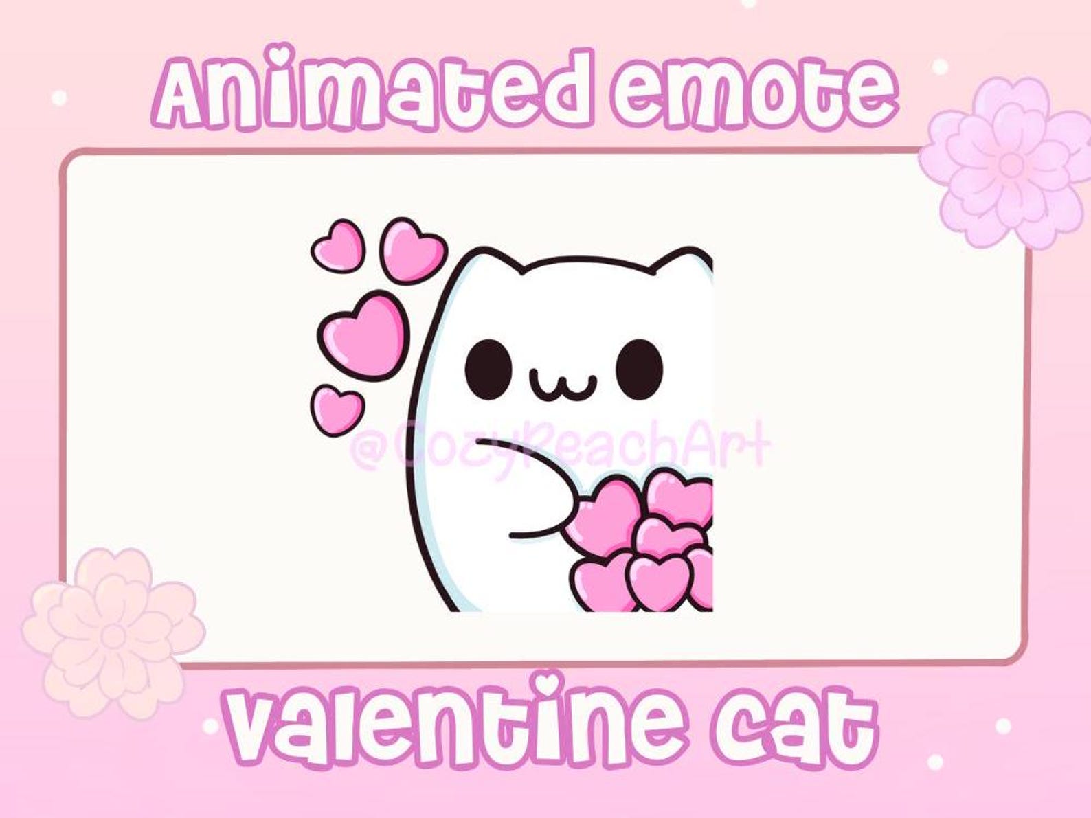 Animated Valentines Cat Heart Throw Emote | Streamer | Twitch | Discord ...