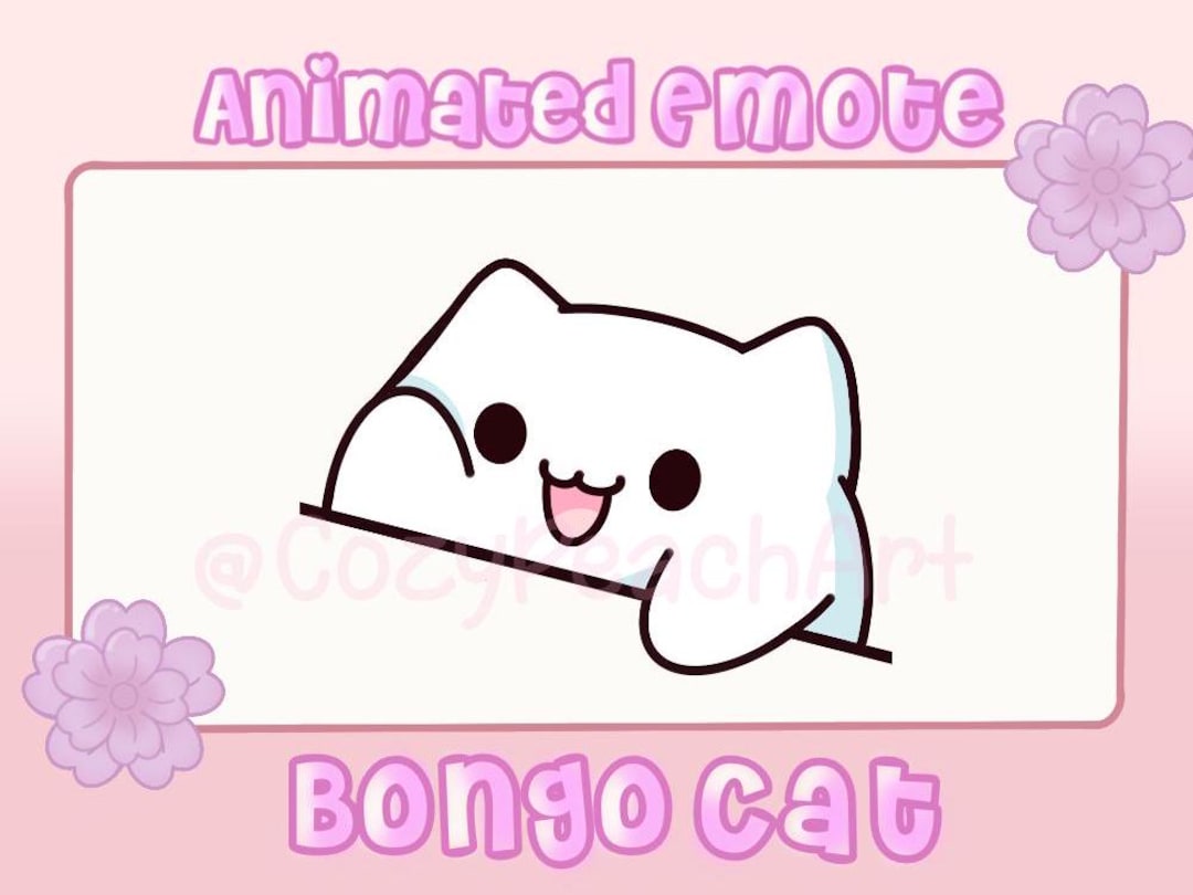 Bongo Cat Animated Emote | Streamer | Twitch | Discord | Youtube | Cat ...