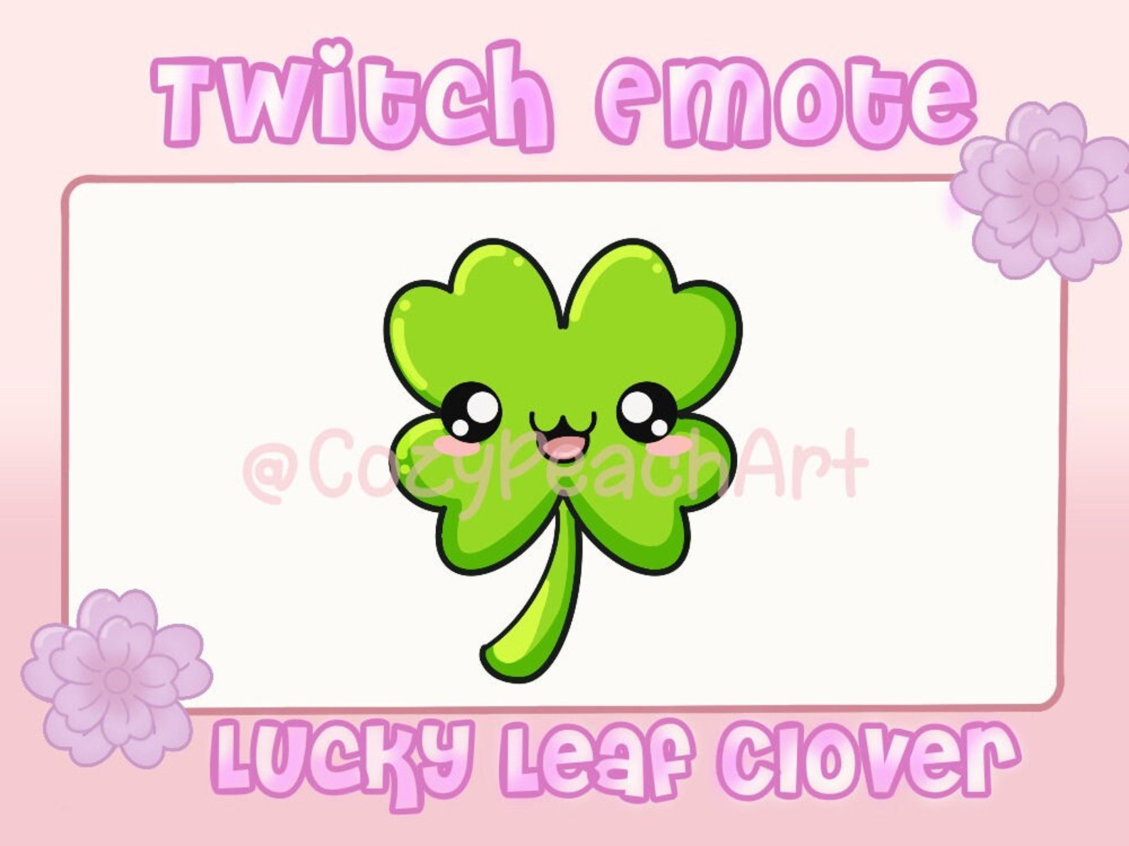 Four Leaf Clover Kawaii Emote | Shamrock Emote | Irish Emote| Cute ...