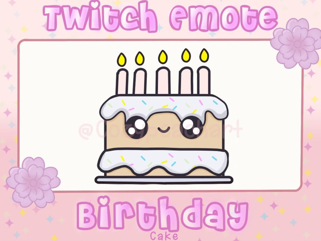 Birthday Cake Emote Kawaii | Streamer Emotes | Twitch Emotes| Discord ...