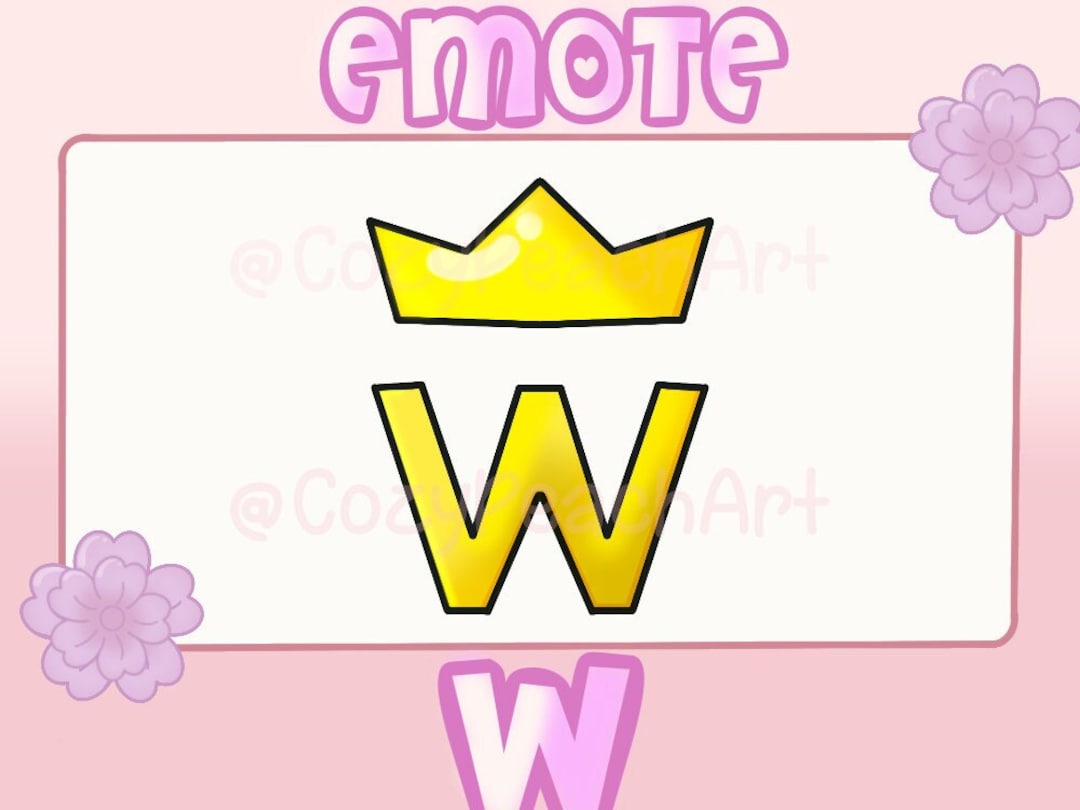 W Emote Golden Crown | Discord Emote | WIN | Youtube Emote | - Etsy