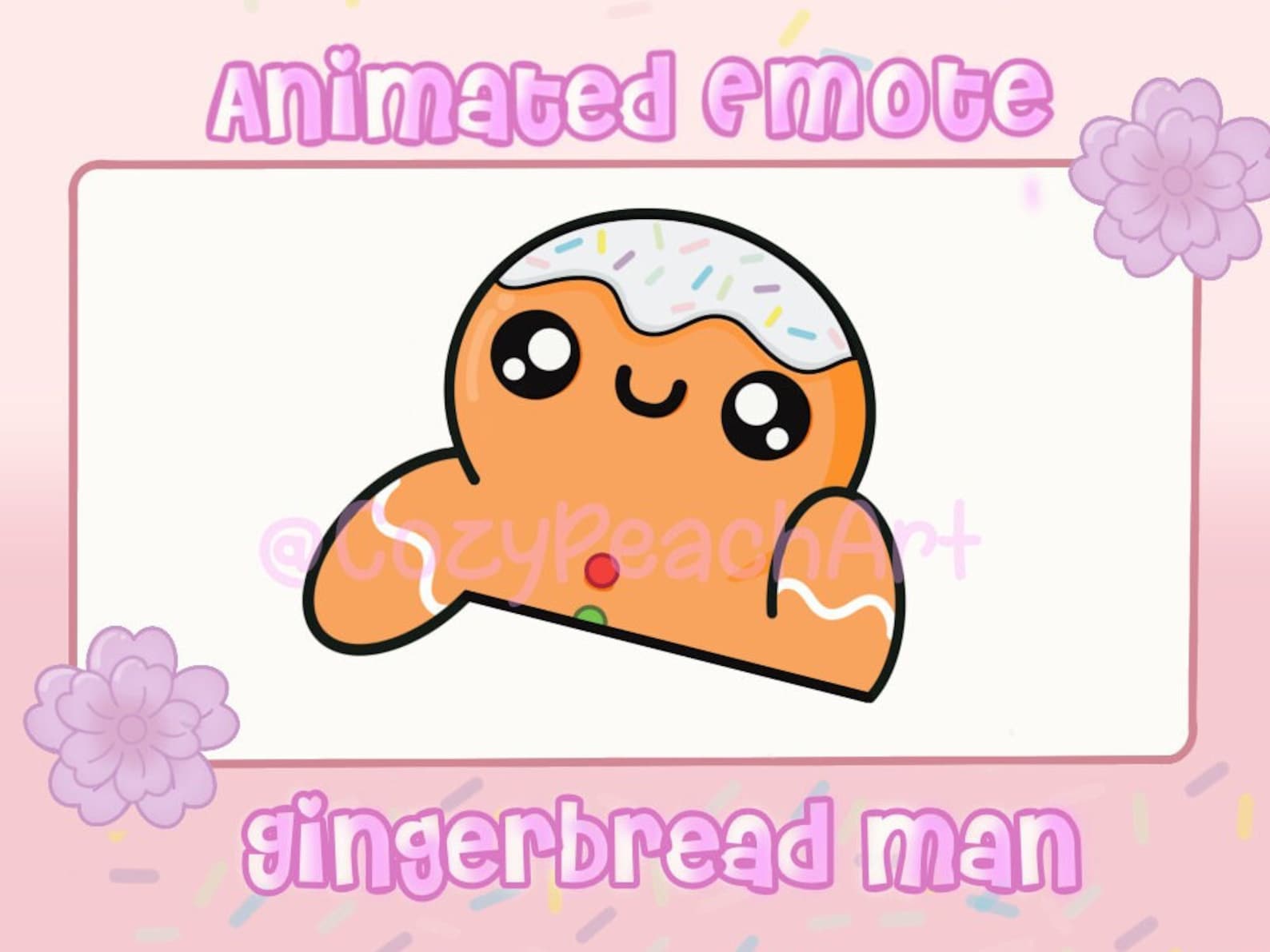 Bongo Gingerbread Man Kawaii Animated Emote Streamer Twitch Discord ...