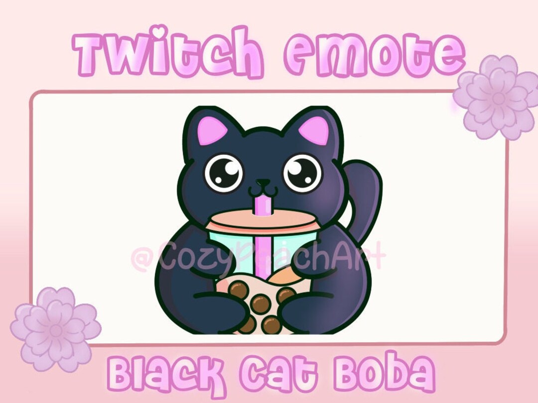 Gato Negro Boba Emote / Streamer Emotes / Twitch Emotes/ Discord / Boba ...