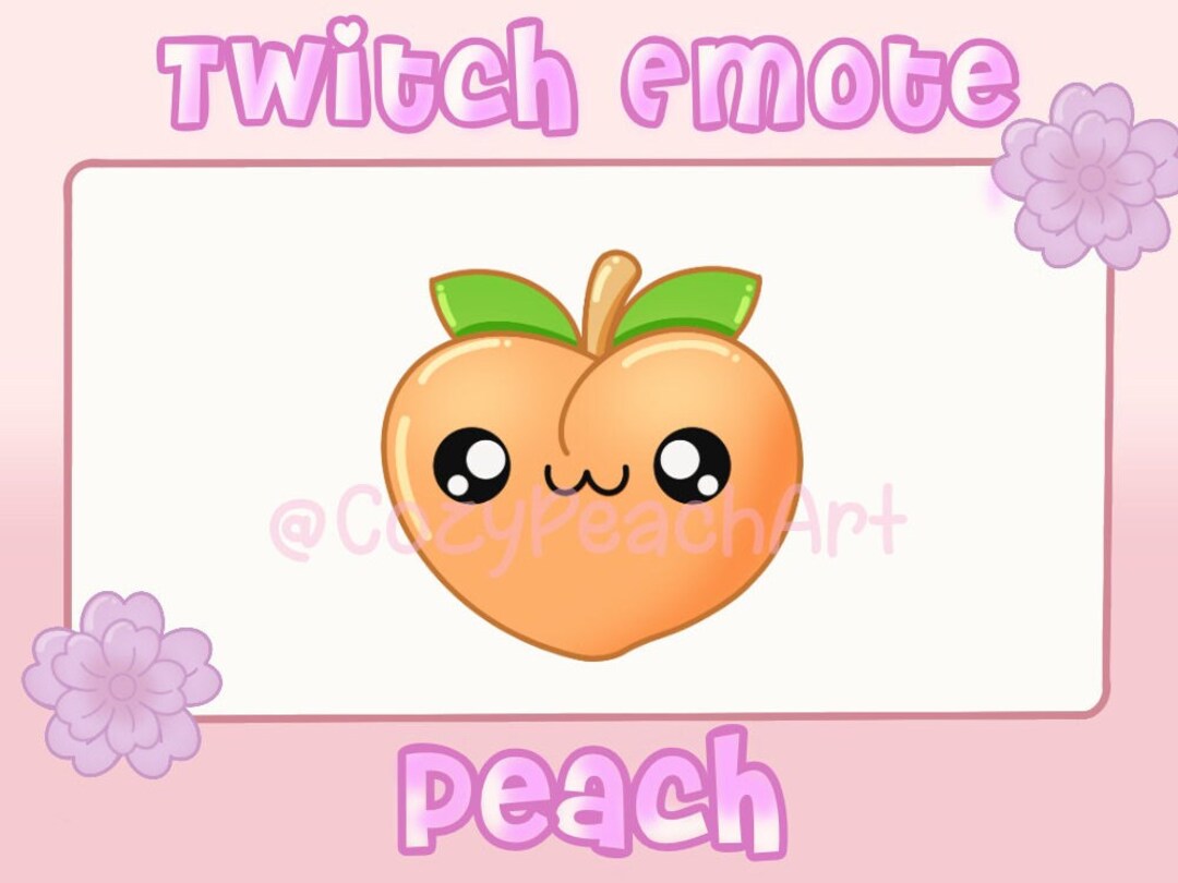 Peach Kawaii Emote Streamer Twitch Discord Youtube Kick Food Emote - Etsy