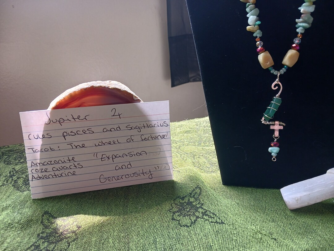 Jupiter Totem UNIQUE Wirewrapped Jade Amazonite Rose Quartz Beaded ...