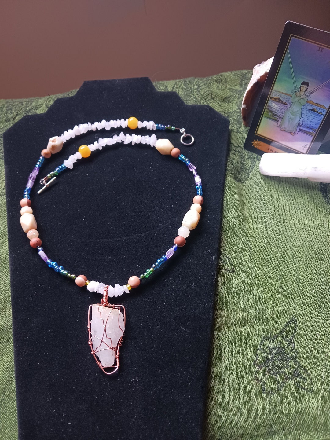 2 of Swords Tarot Totem UNIQUE Wirewrapped Snow Quartz Amazonite ...
