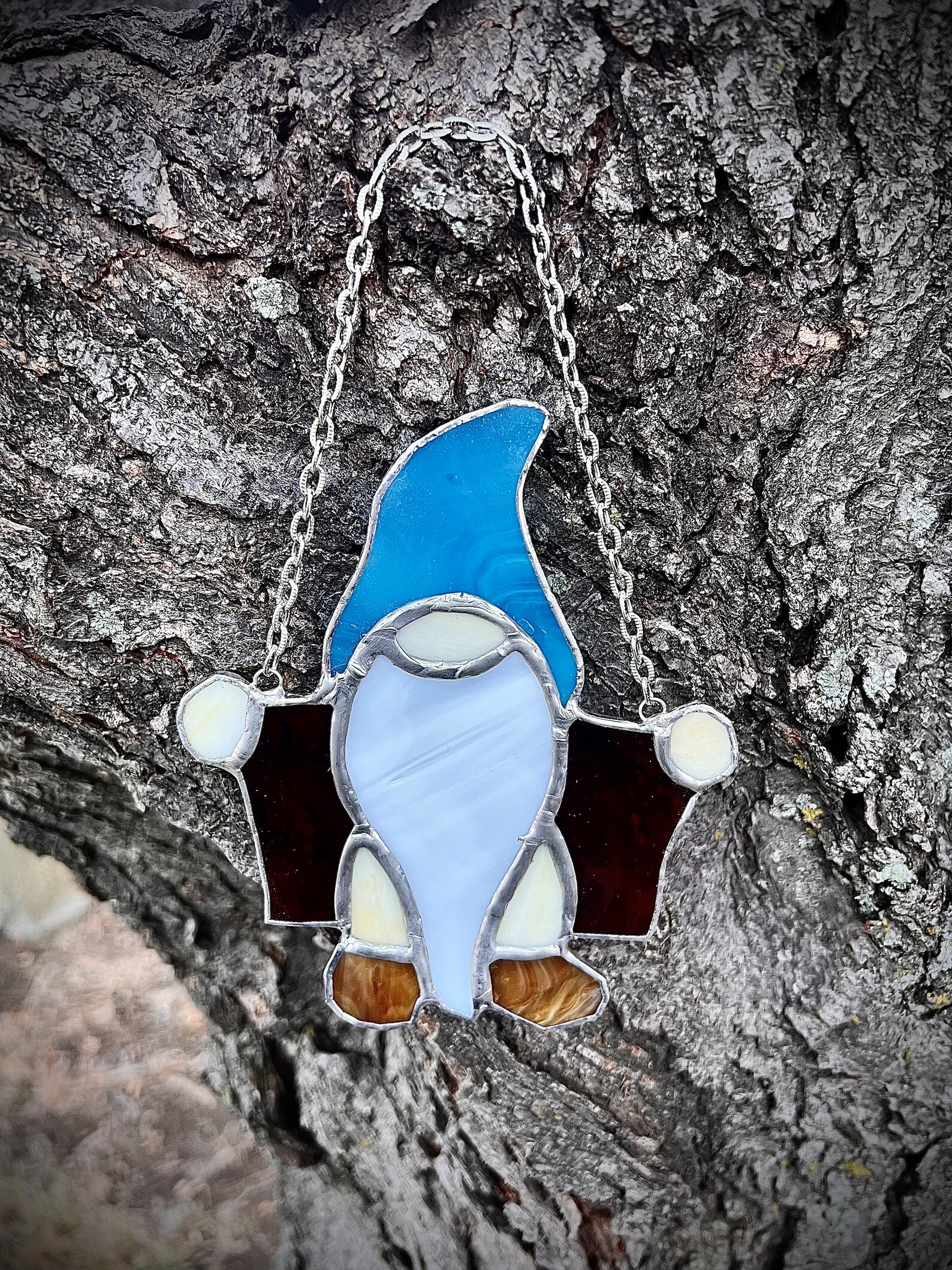 Stained Glass Flashing and Mooning Gnome Suncatchers Gift Idea - Etsy