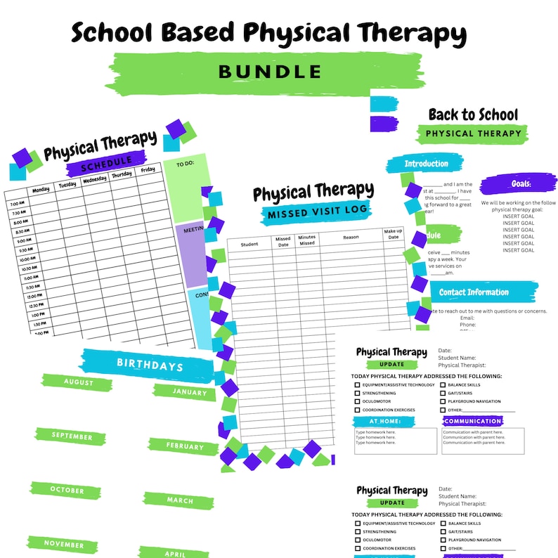 School Based Physical Therapy Documentation Kit - Etsy