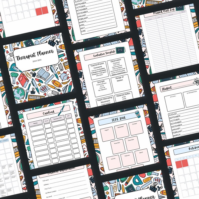School Based Therapy Planner, OT, PT, SLP Digital File, Pt Evaluation ...