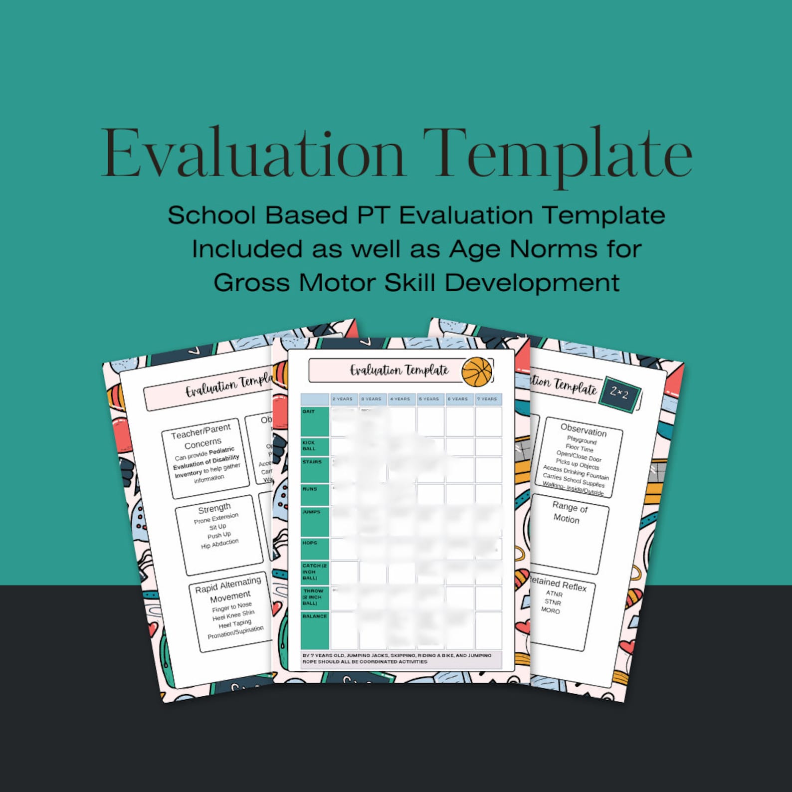 School Based Therapy Planner, OT, PT, SLP Digital File, Pt Evaluation ...