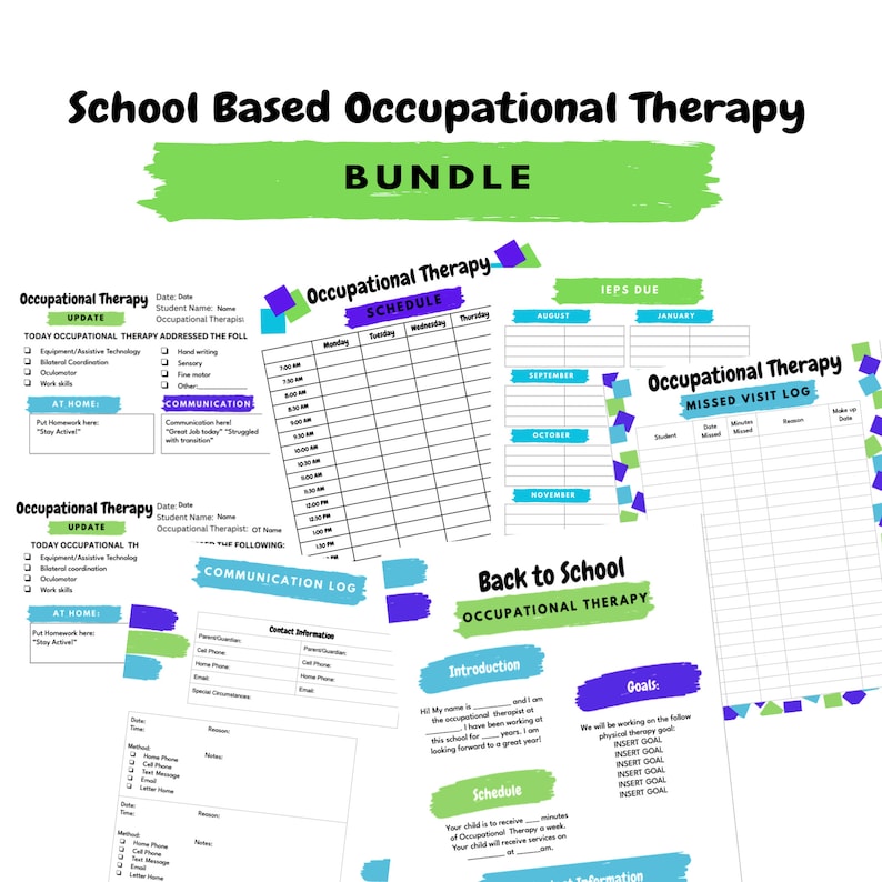 School Based Occupational Therapy Documentation Kit - Etsy