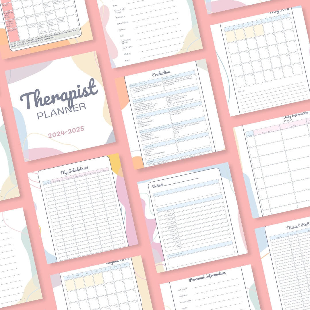 School Based Therapist Planner, OT, PT, SLP Digital File - Etsy