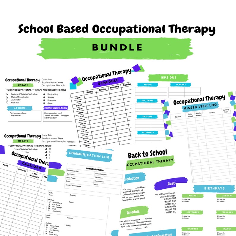 School Based Occupational Therapy Documentation Kit - Etsy
