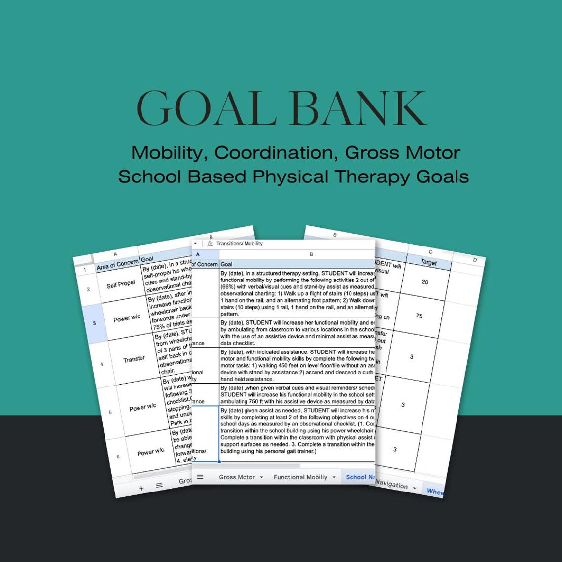 School Based Physical Therapy Goal Bank, Gross Motor Coordination ...