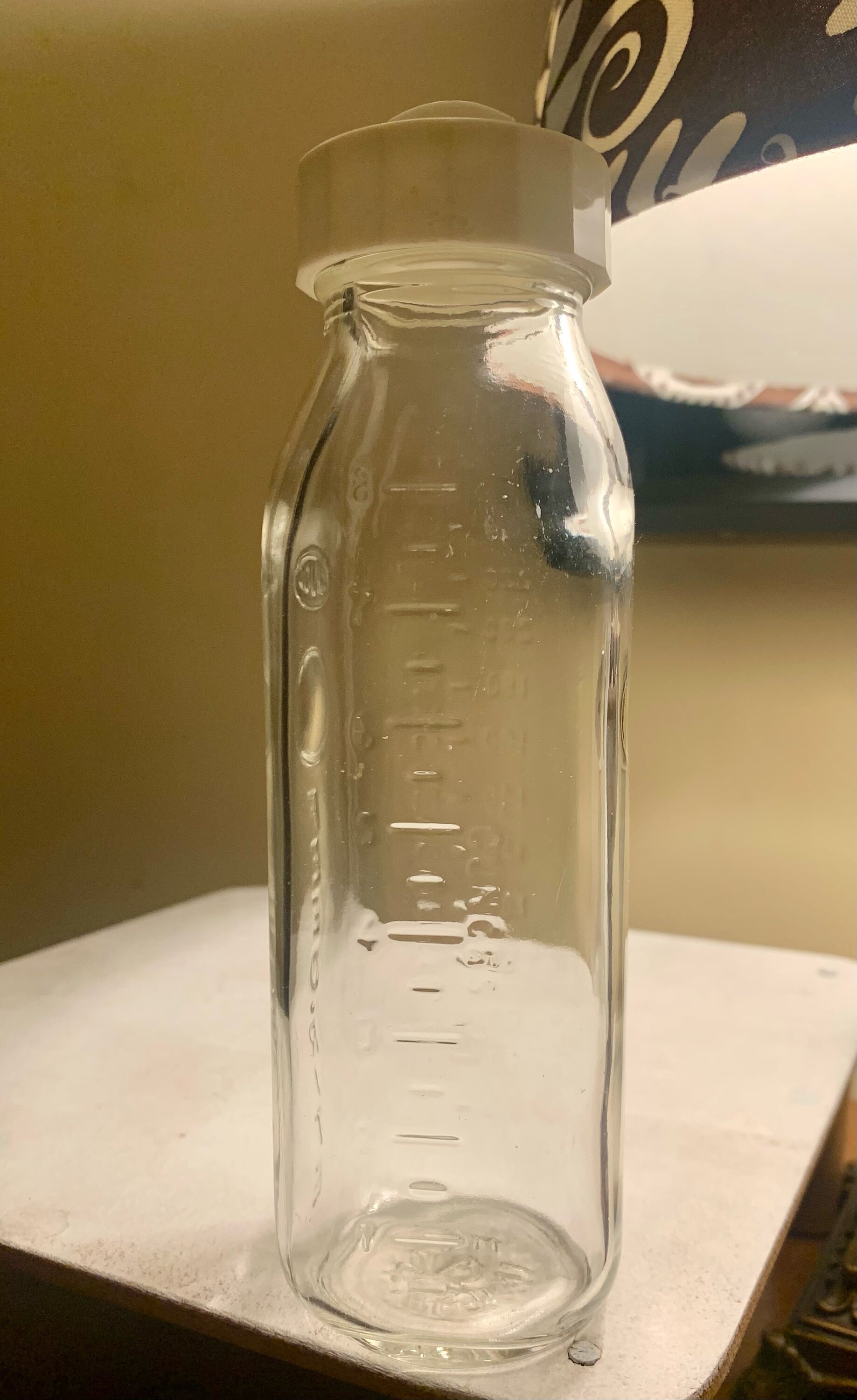 MCM Retro 1950's Davol 8-oz. Clear Glass Baby Bottle Square Shape Twist ...