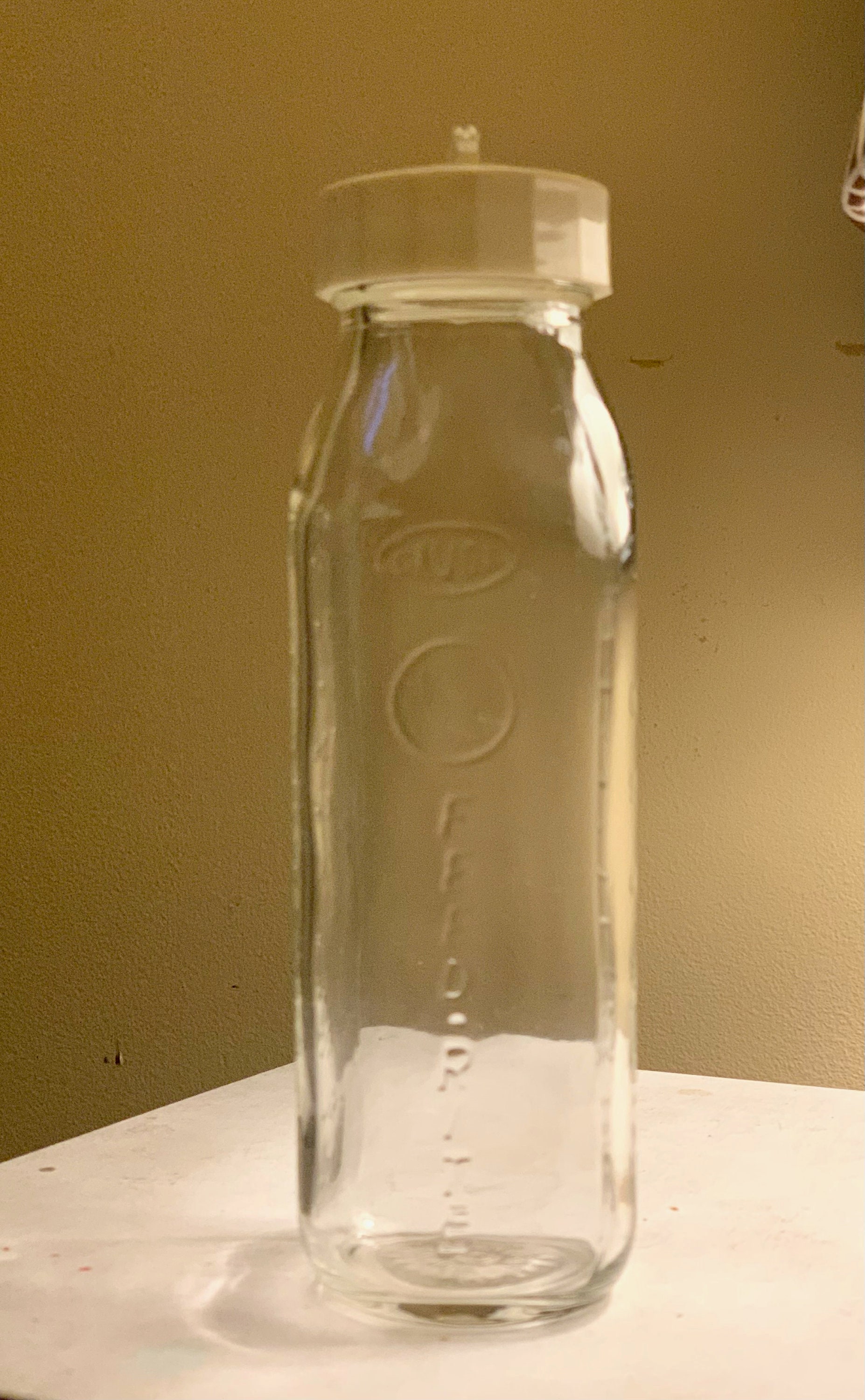MCM Retro 1950's Davol 8-oz. Clear Glass Baby Bottle Square Shape Twist ...