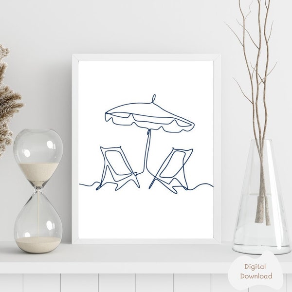 Beach Line Art - Etsy