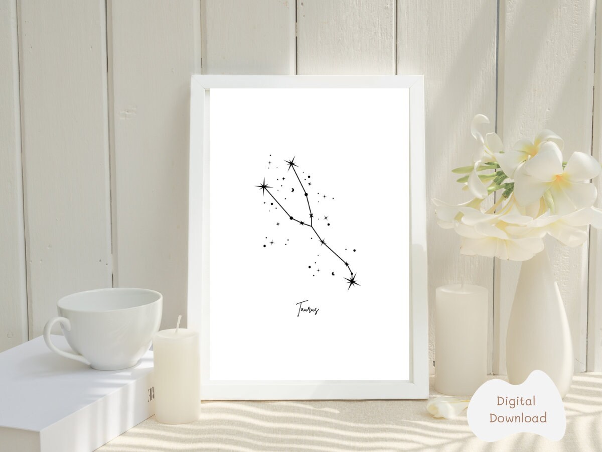 Taurus Constellation Printable Art Zodiac Wall Art Printable Wall Art ...