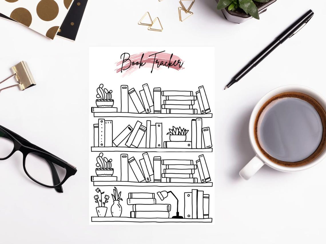 Printable Bookshelf Book Tracker: Reading List (digital Download) - Etsy