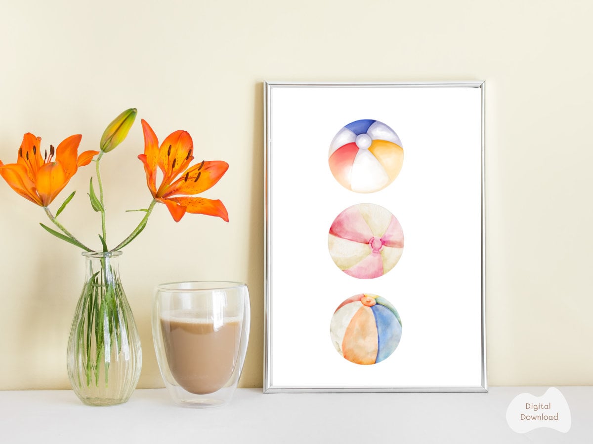 Beach Art Print,summer Prints,watercolor Printable,summer Wall Decor ...