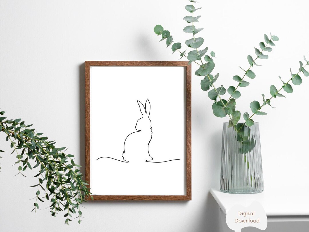 Easter Bunny Print, Easter Printables, Rabbit Wall Art, Printable Wall ...
