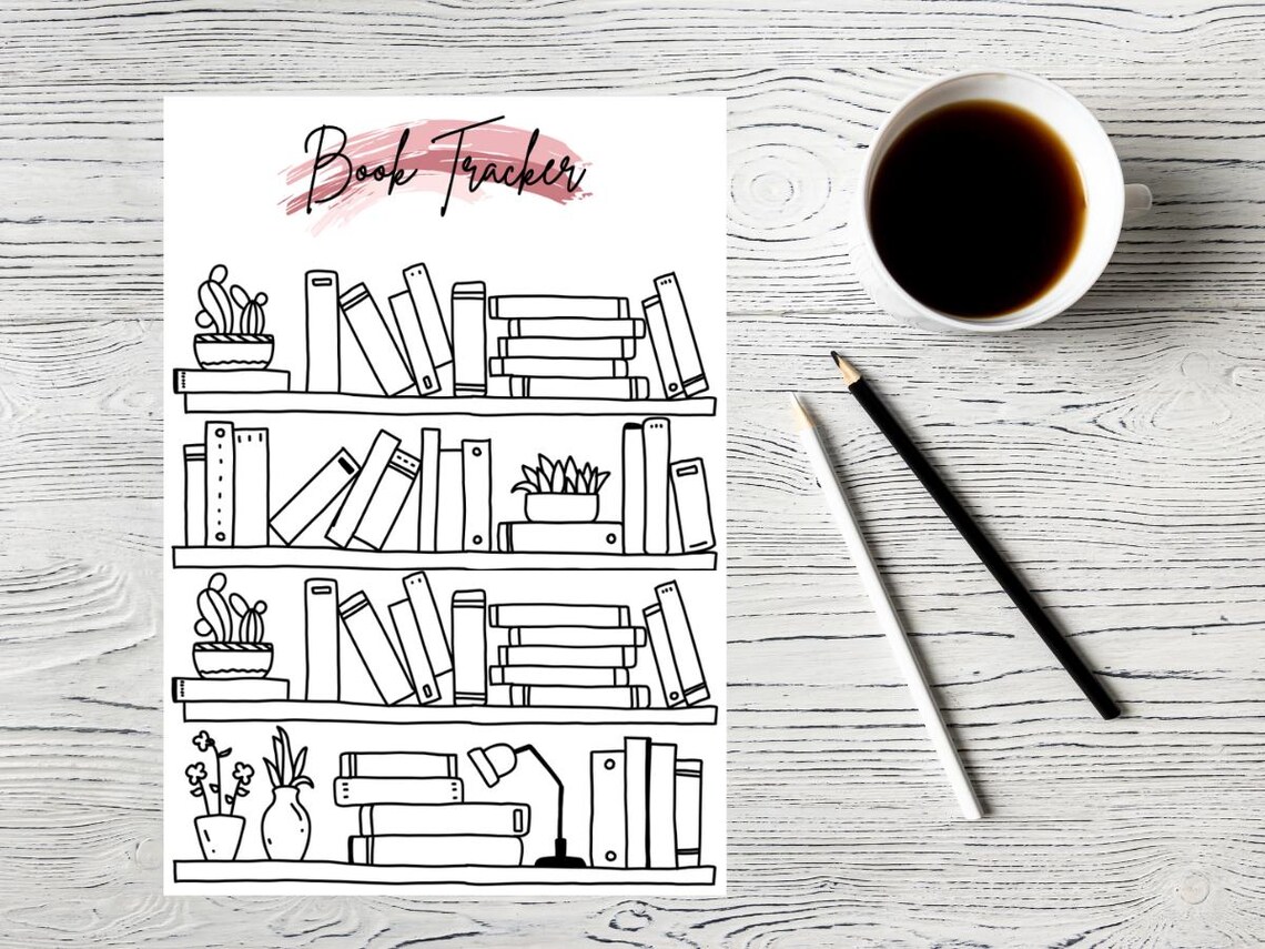 Printable Bookshelf Book Tracker: Reading List (digital Download) - Etsy