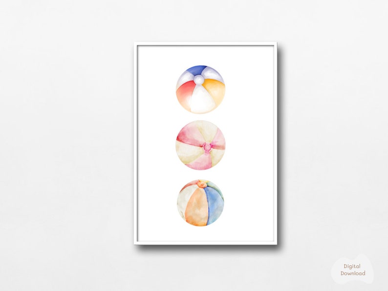 Beach Art Print,summer Prints,watercolor Printable,summer Wall Decor ...