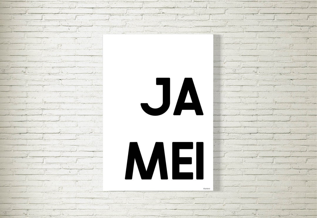 Poster JA MEI | Poster modern | Poster Print | Typographie | Bayrisches ...