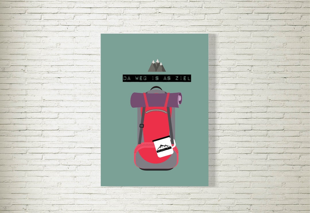 Poster Backpack Poster Modern Poster Print Typography Bavarian Poster ...
